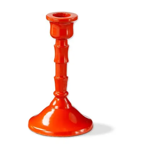 TAG Zahra Taper Candle Holder Aluminum For Home Decor - Orange
