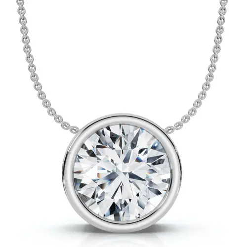 BLISS DIAMOND 1ct Certified Lab Grown Diamond Pendant Necklace - White Gold