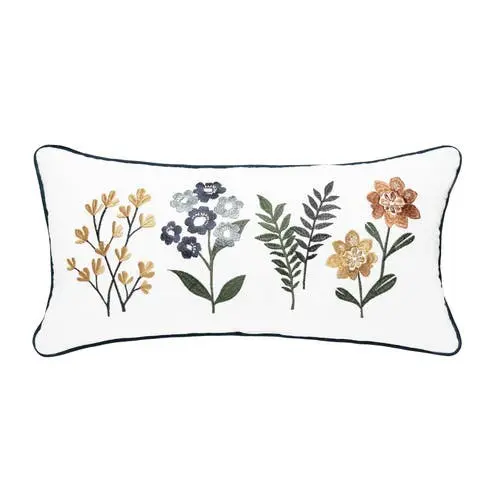 CAROL & FRANK Retro Botanical Throw Pillow - Green