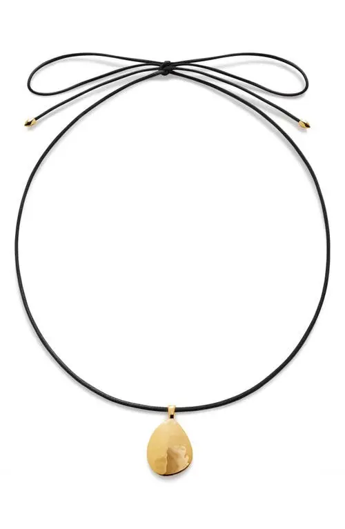 Monica Vinader Deia Pebble Locket Cord Necklace - 18ct Gold Vermeil