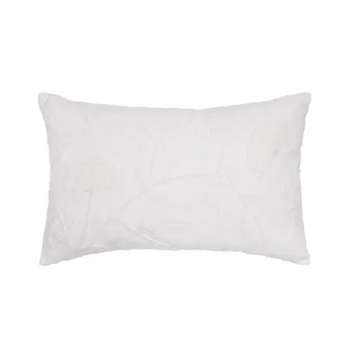 CAROL & FRANK Runa Botanical Flowers Cotton Blend Mini Spring Accent Pillow 14" X 22" - White