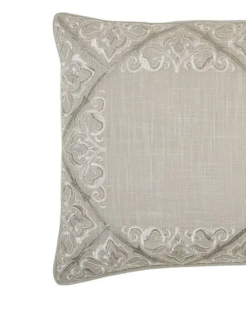 ELISABETH YORK Rhea Floral Solid Cotton Decor Throw Pillow, 14" X 22"