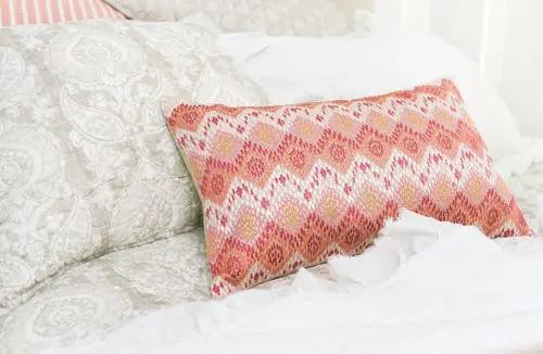 Carol & Frank Darla Woven Geometric Diamond Cotton Decorative Throw Pillow