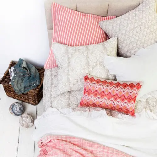 Carol & Frank Darla Woven Geometric Diamond Cotton Decorative Throw Pillow