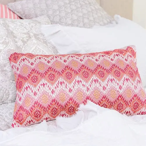 Carol & Frank Darla Woven Geometric Diamond Cotton Decorative Throw Pillow