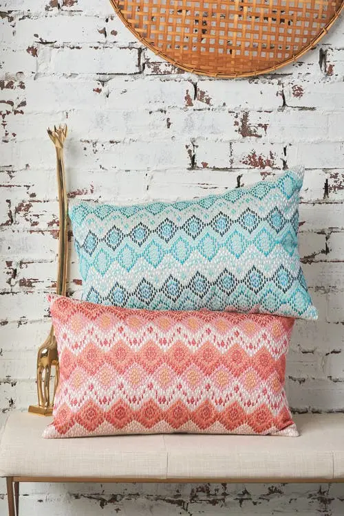 Carol & Frank Darla Woven Geometric Diamond Cotton Decorative Throw Pillow