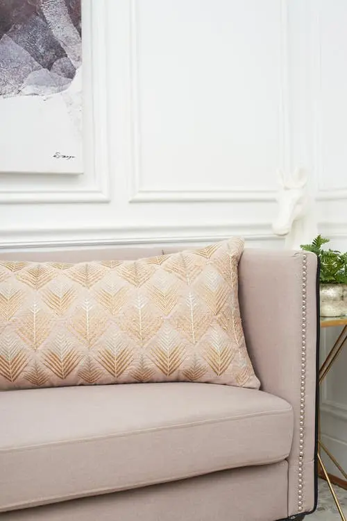 ELISABETH YORK Coco Geometric Diamond Natural Tan Cotton Decor Throw Pillow
