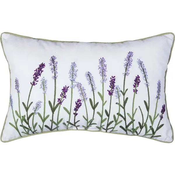C&F HOME Lavender Flower Fields Cotton Blend Mini Spring Accent Pillow 14" X 22 - Purple