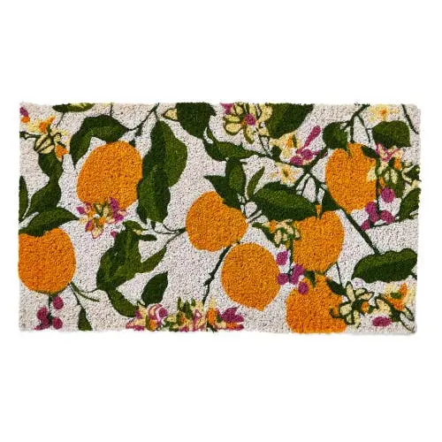 TAG Lemoncello Coir Mat Rectangle Indoor Outdoor Welcome Mat - Yellow