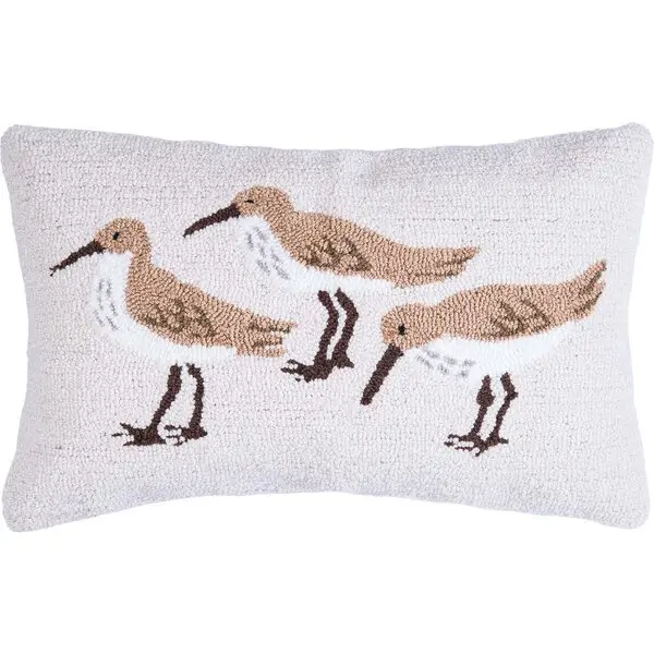 C&F HOME Sandpiper Trio Hooked Accent Pillow 14" X 22 - Brown