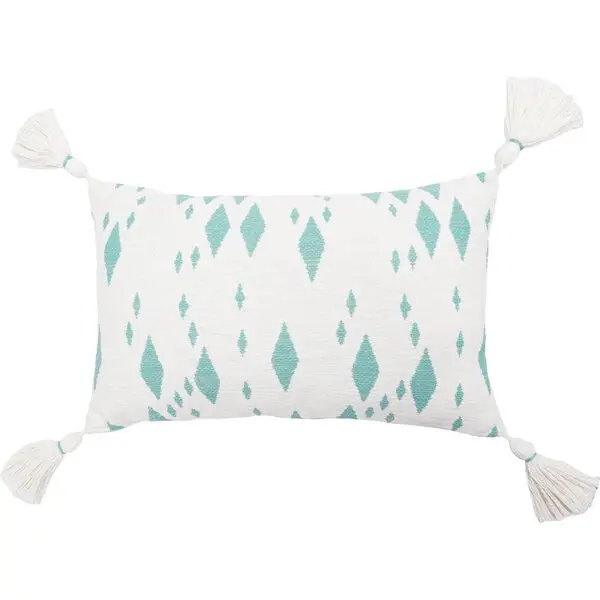 CAROL & FRANK Granby Surf Rectangle Oblong Woven Decorative Accent Pillow - Green