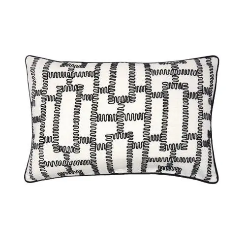 CAROL & FRANK Crawford Geometric Art Deco & White Cotton Decor Throw Pillow - Black