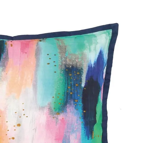 Carol & Frank Abstract Watercolor Brushstroke Accent Throw Pillow 22" X 22