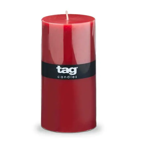 TAG Color Studio Cranberry Pillar Candle Smokeless 85 Hour Burn - Red