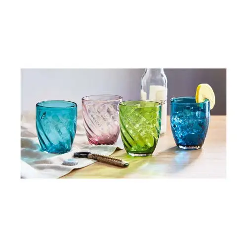 TAG Optic Everything Glass Solid Aqua Dishwasher Safe Beverage