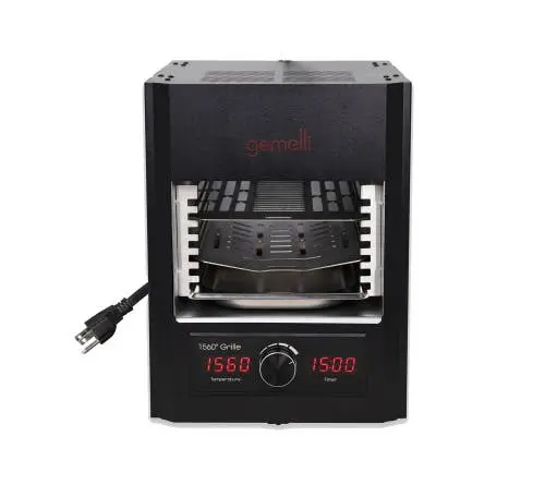 GEMELLI HOME Gemelli Gourmet Steak Grille, Infrared Superheating Up To 1560 Degrees - Black