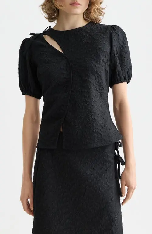 Scotch & Soda Puff Sleeve Textured Top