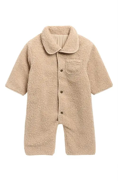 QUINCY MAE Faux Shearling Romper - Oat