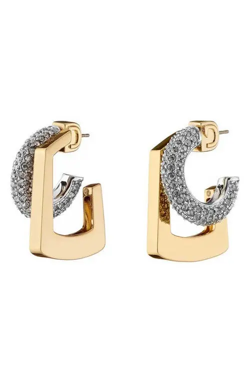 Demarson Mini Tina Pave Earrings - Gold/pave