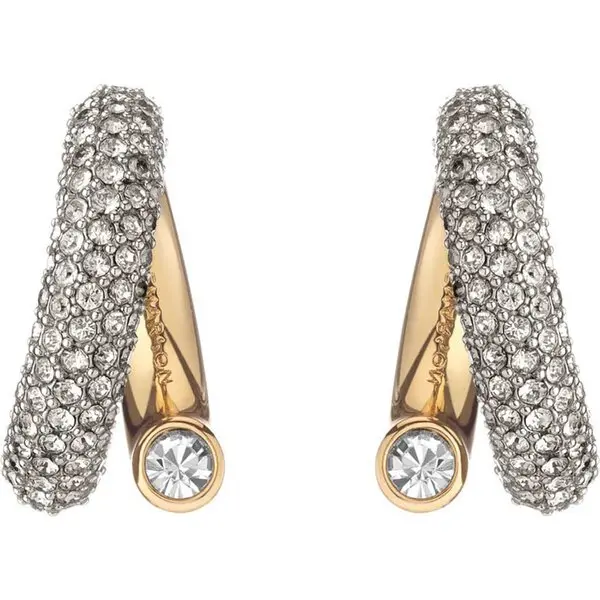 Demarson Monroe Pavé Hoop Earrings - Gold/pave
