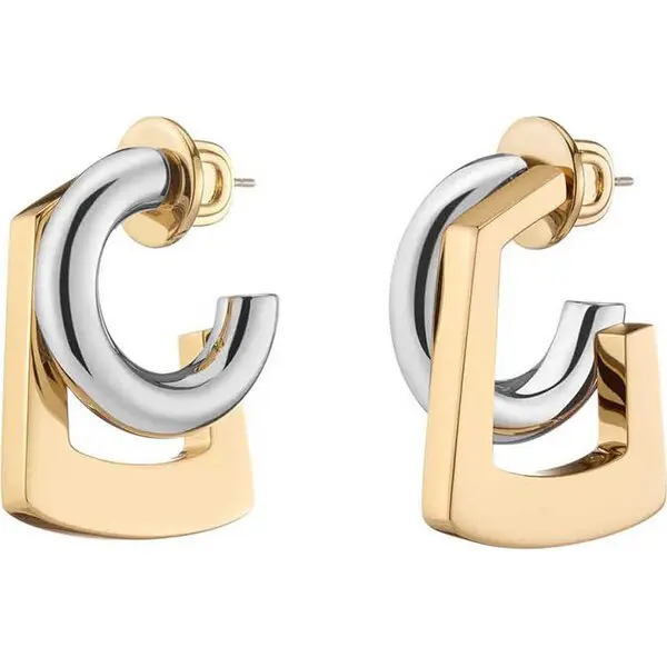 Demarson Mini Tina Hoop Earrings - Two Tone