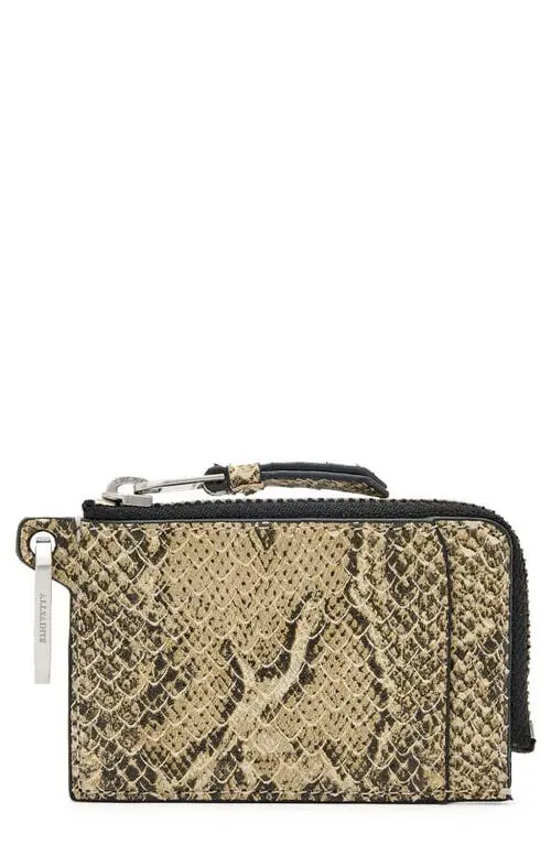 ALLSAINTS Remy Snakeskin Embossed Leather Wallet - Desert White