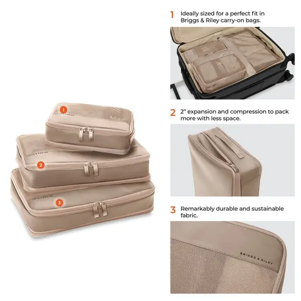 Briggs & Riley Packing Cube Set - Tan