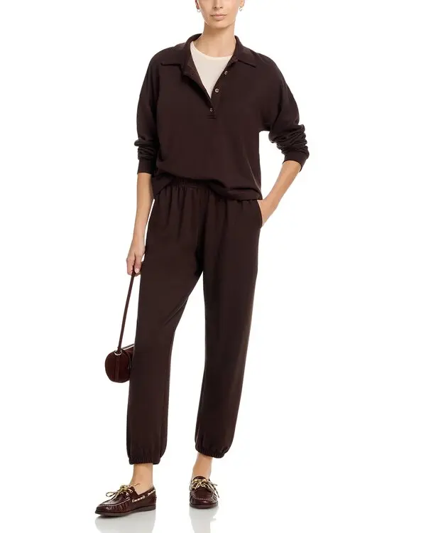 Velvet By Graham & Spencer Marian Polo Sweatshirt - Chocolate