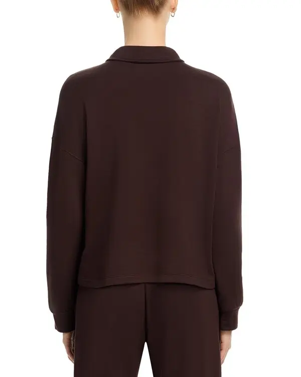 Velvet By Graham & Spencer Marian Polo Sweatshirt - Chocolate