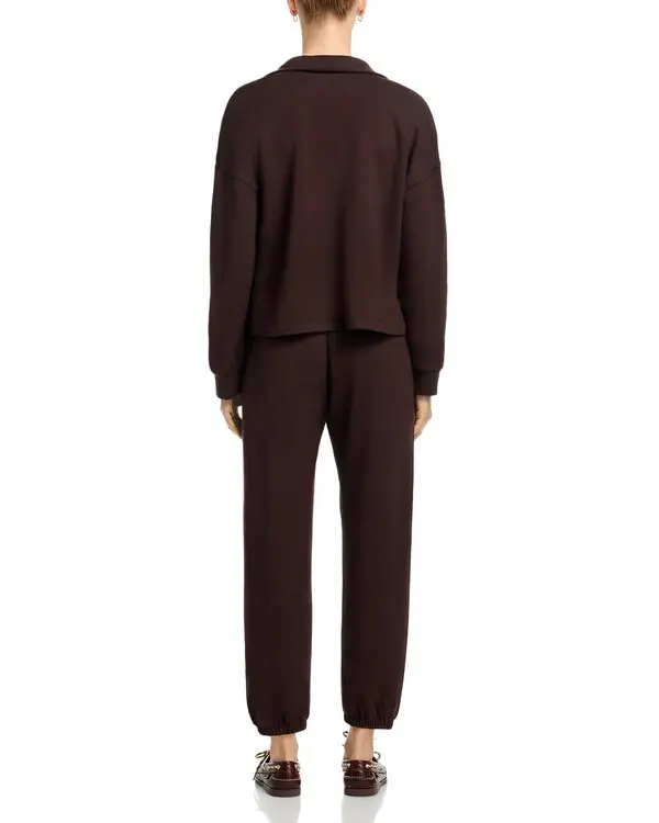 Velvet By Graham & Spencer Marian Polo Sweatshirt - Chocolate
