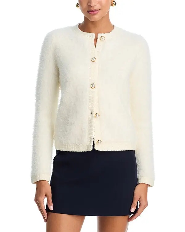 Aqua Brushed Pearl Button Cardigan