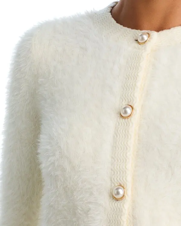 Aqua Brushed Pearl Button Cardigan