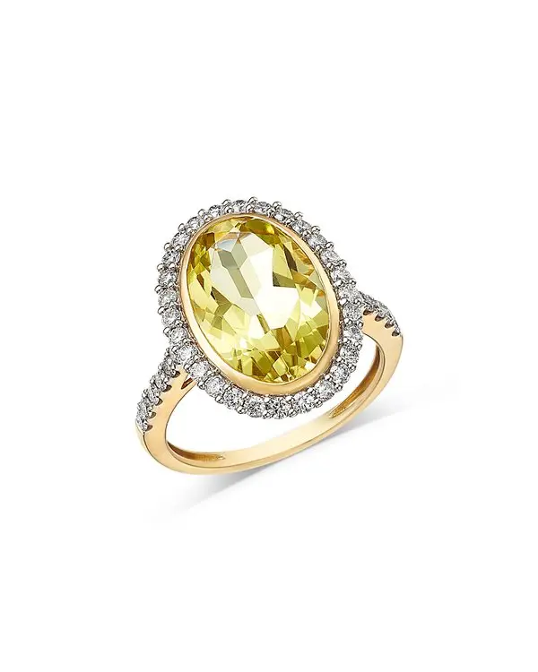 Bloomingdale'S Fine Collection Lemon Quartz & Diamond Ring - Gold