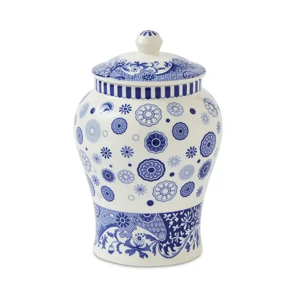 SPODE Italian Brocato Lidded Vase 5 - Blue