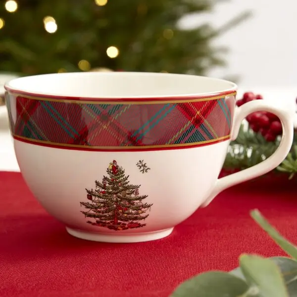 SPODE Christmas Tree Tartan Jumbo Cup