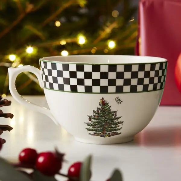 SPODE Christmas Tree Black & White Jumbo Cup