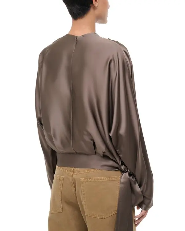 Staud Phoebe Silk Stretch Top - Truffle