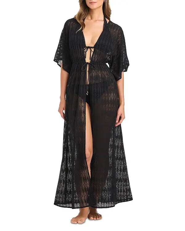 Bleu Rod Beattie Open Front Cover-up Dress - Black