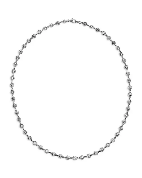 Bloomingdale'S Diamond Bezel Station Tennis Necklace 9.0 Tcw - White Gold