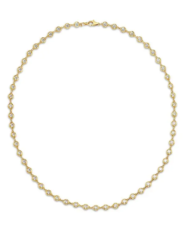 Bloomingdale'S Diamond Bezel Station Tennis Necklace 9.0 Tcw - Yellow Gold