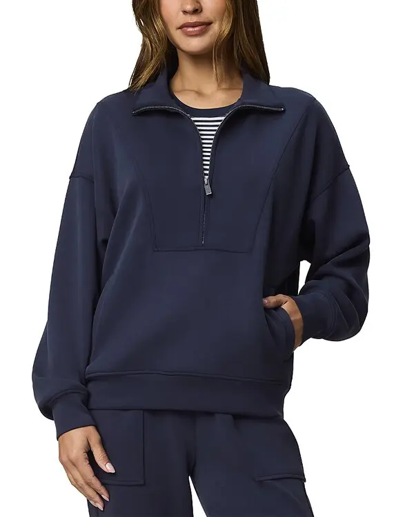 Splendid Scubasoft Quarter Zip Sweatshirt - Navy