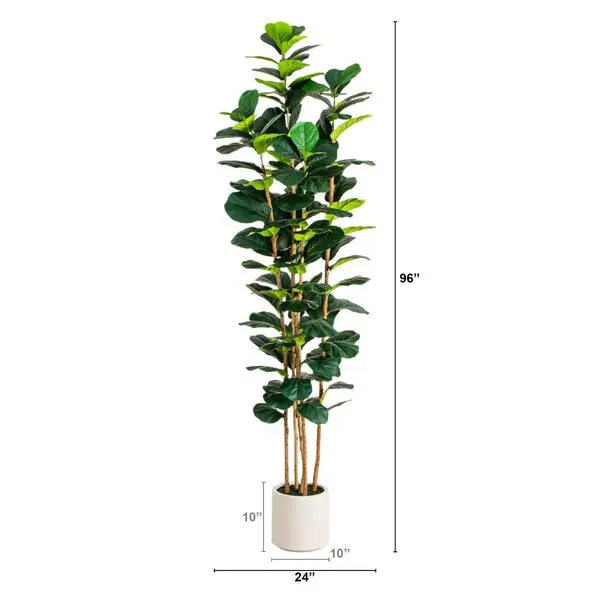 NEARLY NATURAL 8' Artificial Fiddle Leaf Tree