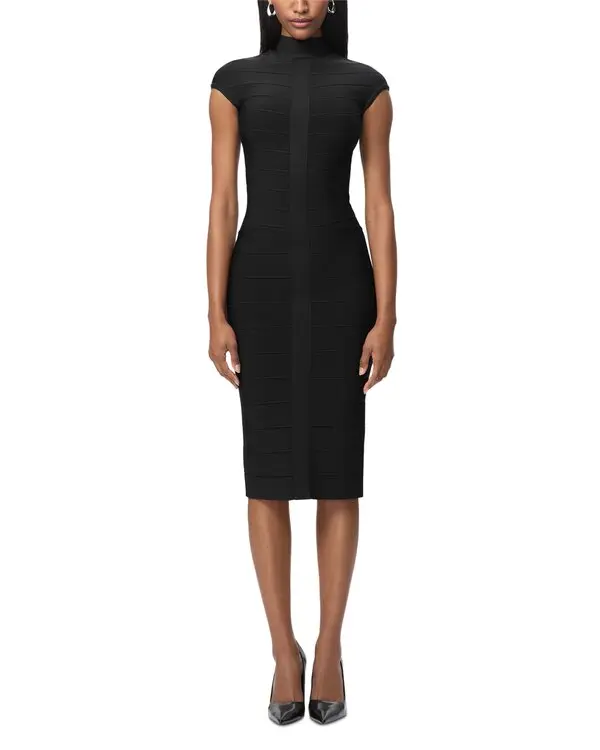 Herve Leger Davina Midi Bandage Dress - Black