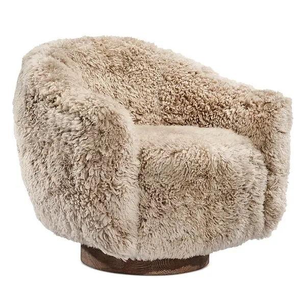 INTERLUDE HOME Simone Swivel Chair - Lambskin
