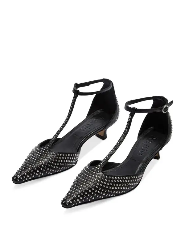 AeydĒ Liz Mini Studded T-bar Pumps