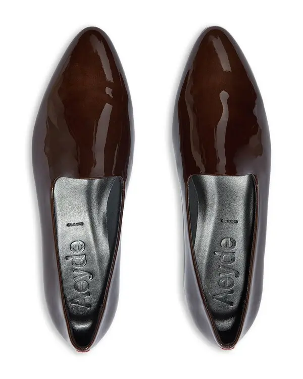 AeydĒ Vanna Patent Flats - Moka Metal