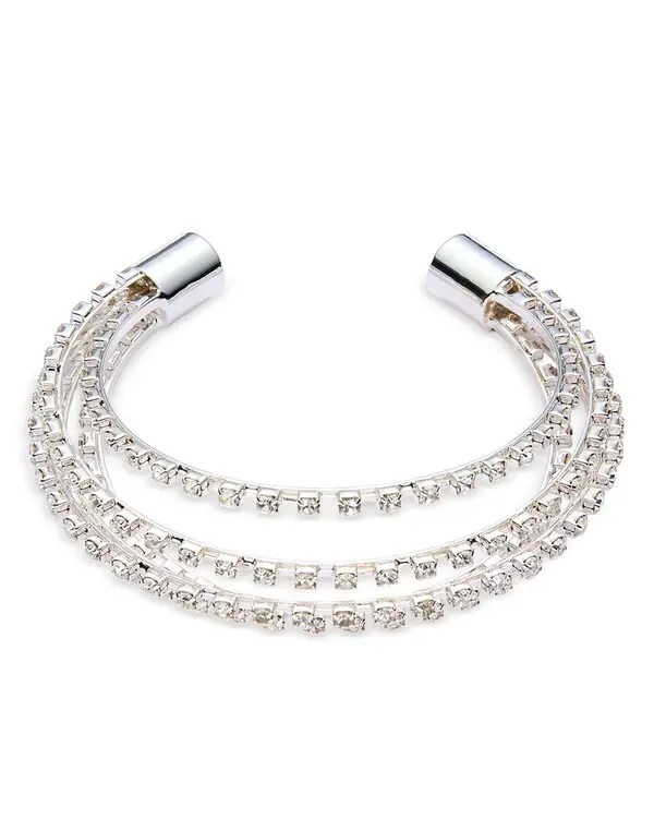 Aqua Salvo Rhinestone Multi Row Cuff Bracelet