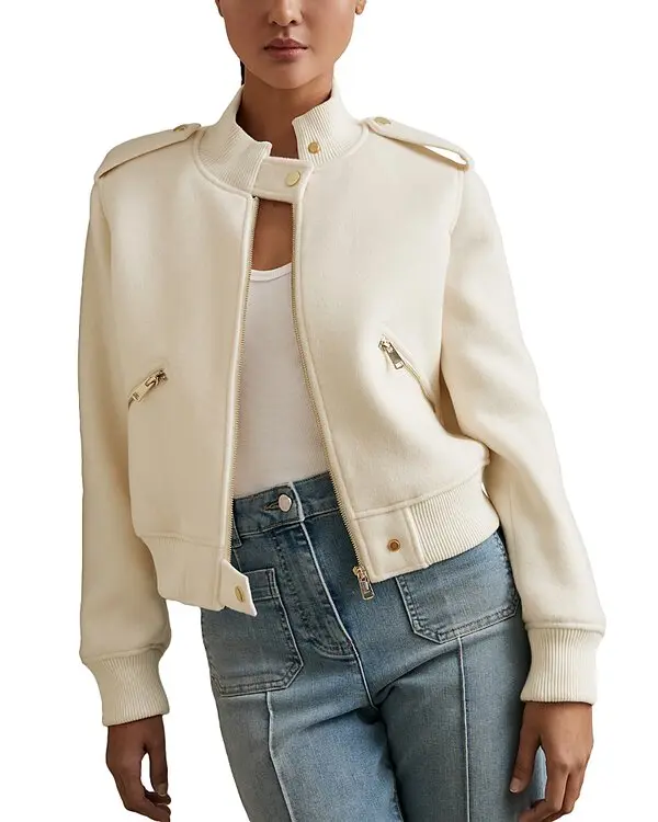 REISS Cleo Wool Bomber Jacket