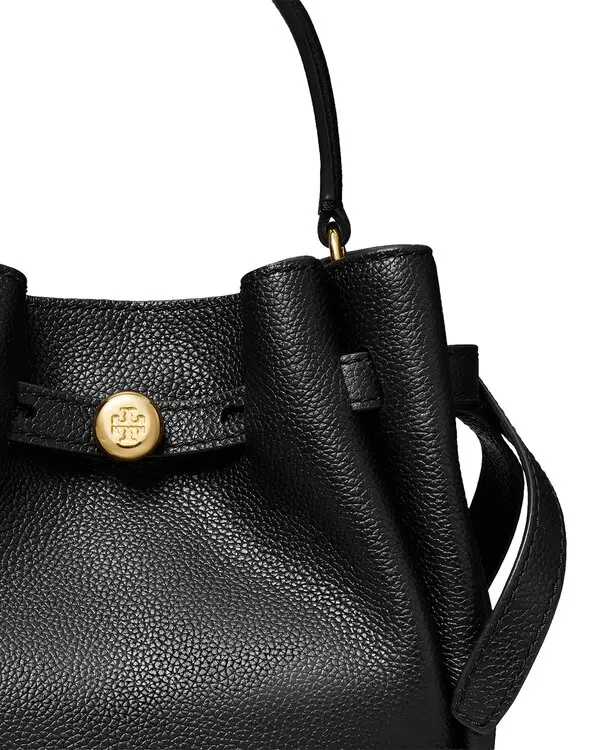 Tory Burch Romy Mini Leather Bucket Bag - Black