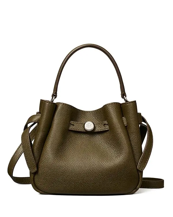 Tory Burch Romy Mini Leather Bucket Bag - Leccio